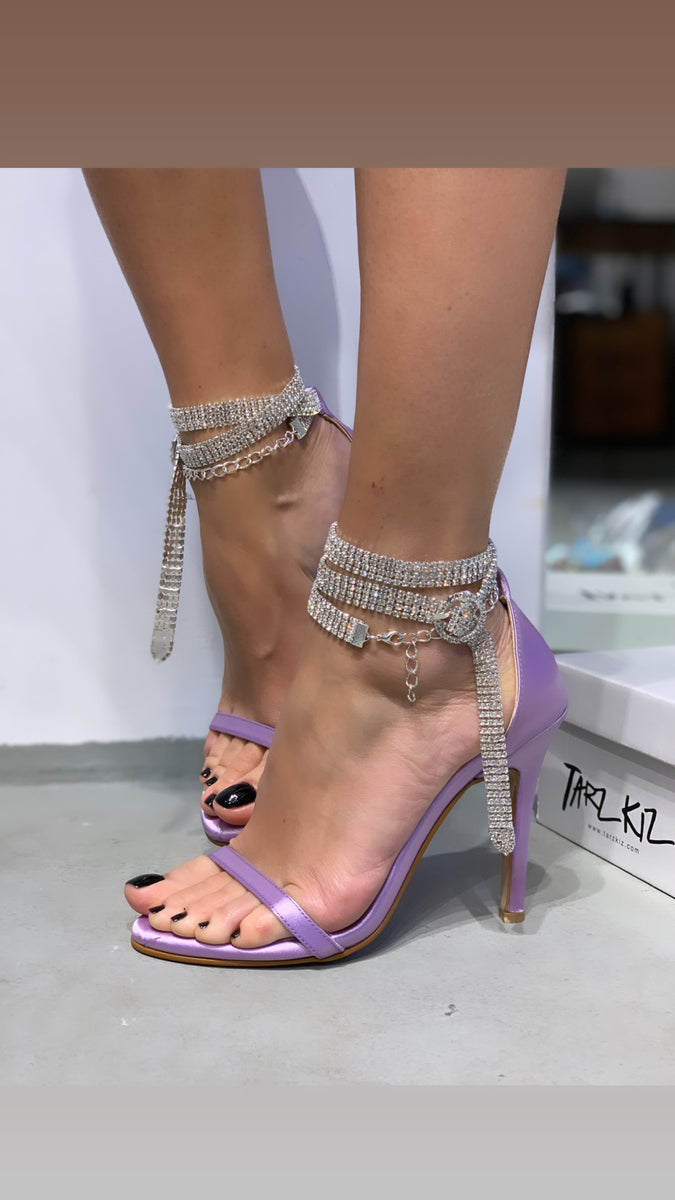 LAVIDA LILAC SANDALS WITH CRYSTAL BELT – TARZKIZ SHOES